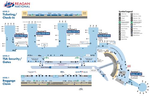 DCA Airport Layout: Terminal Map & Amenities | LUXY Ride