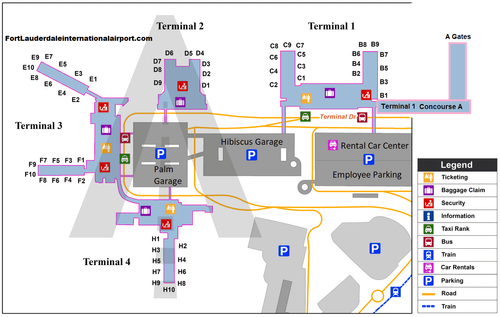 FLL Airport Terminal Maps and Accessible Options | LUXY Ride
